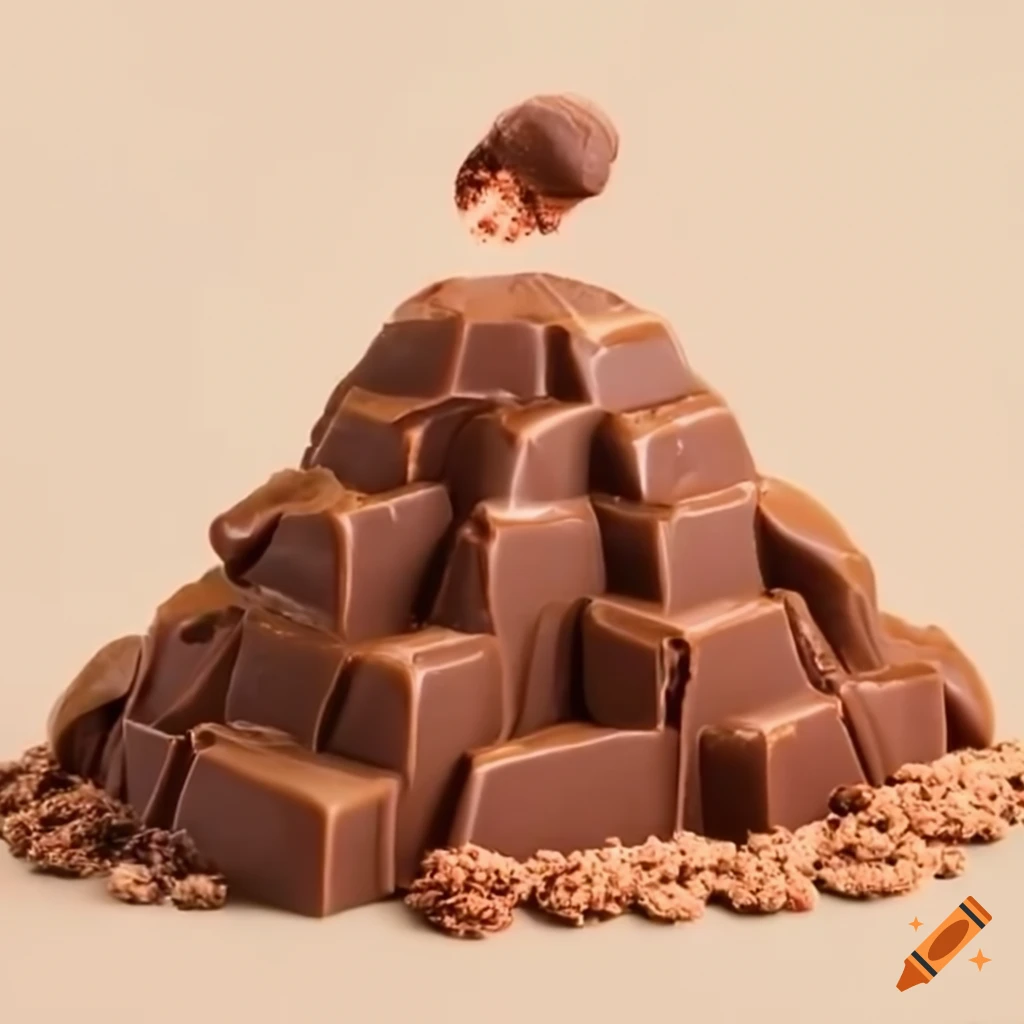 Mountain of chocolate on Craiyon