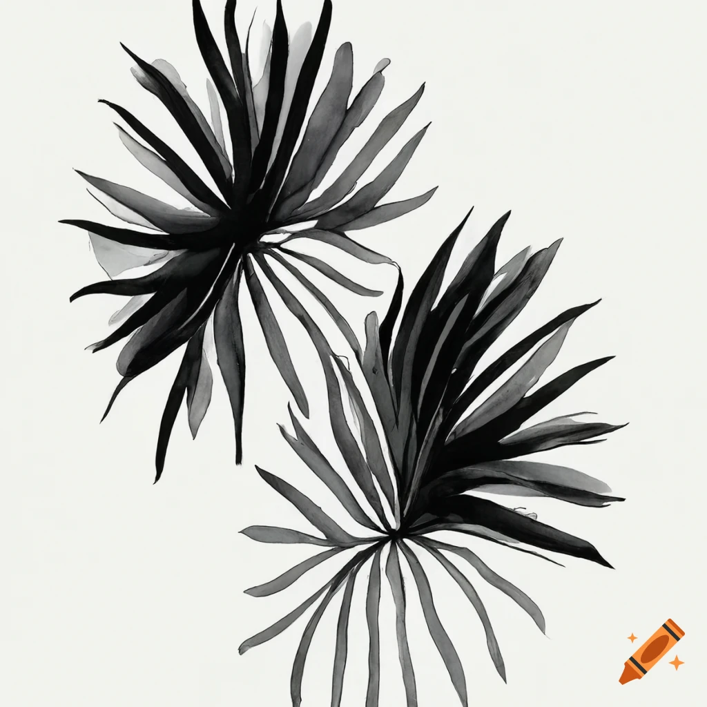 Modern botanical art on plain background on Craiyon