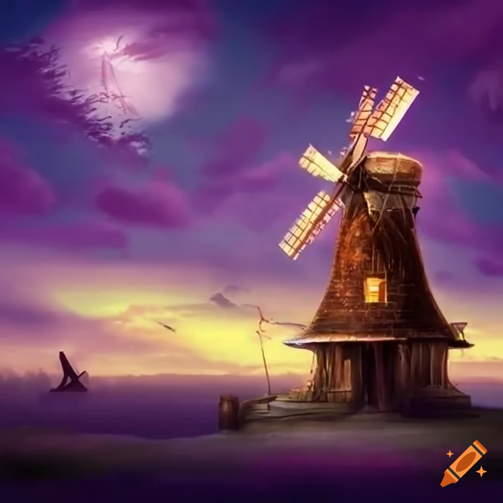 Scenic fantasy windmill
