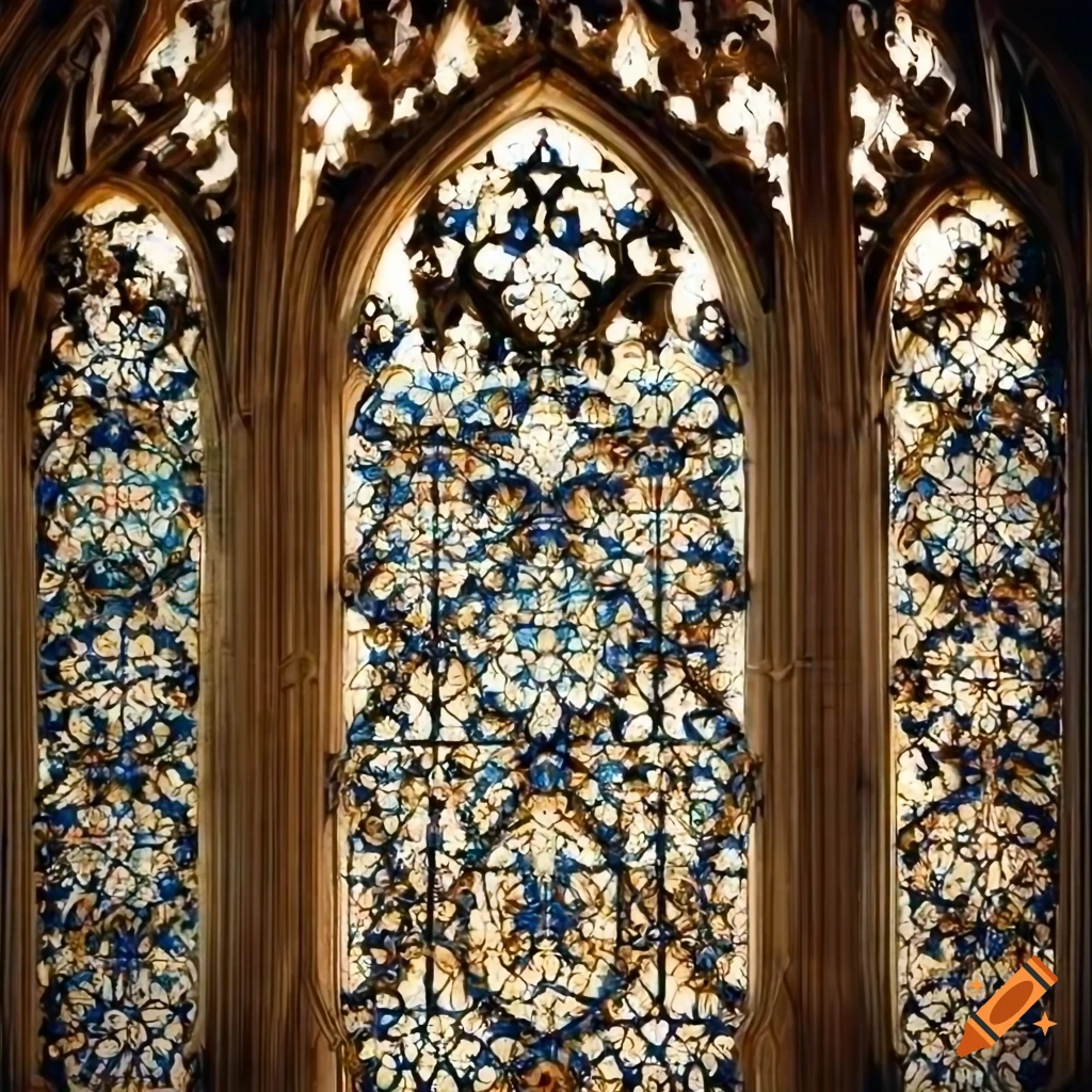 Baroque gothic window with islamic art ornaments on Craiyon