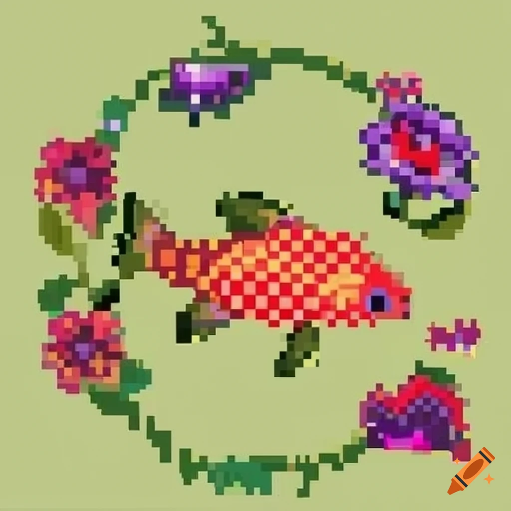 A pixel art large mouth bass on Craiyon