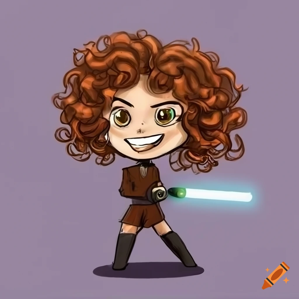 Chibi character with red lightsaber on Craiyon