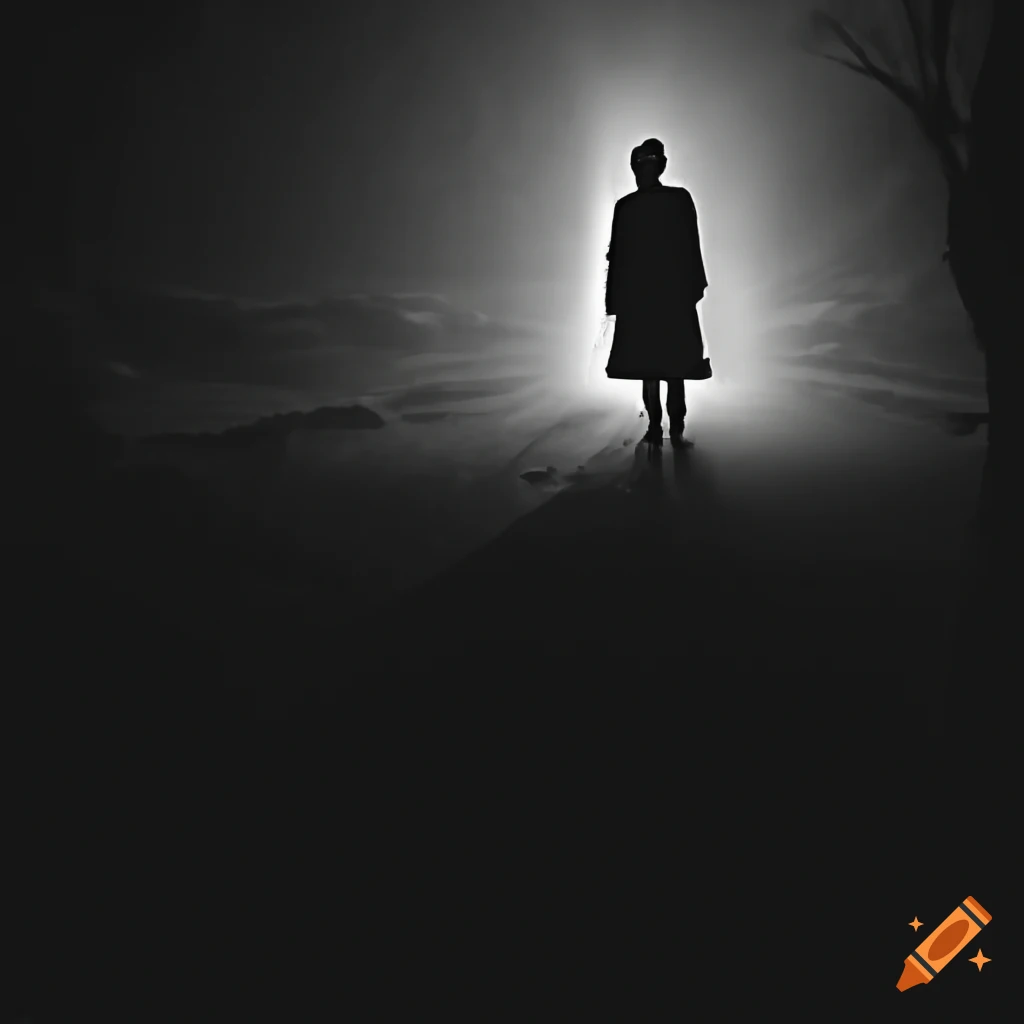 Silhouette image in a desolate setting