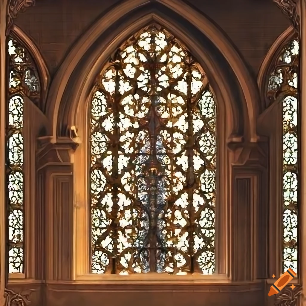 Ornate islamic art window on Craiyon