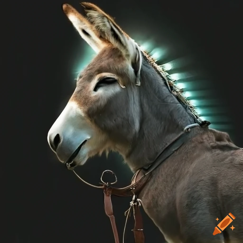 Image of a majestic donkey with a light ray on Craiyon