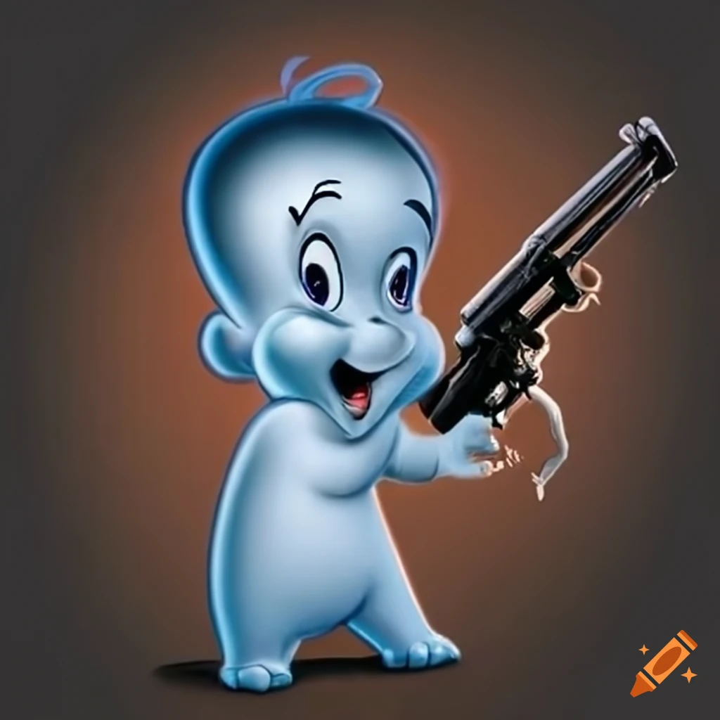 Casper the friendly ghost with a diamond, indian headdress ...