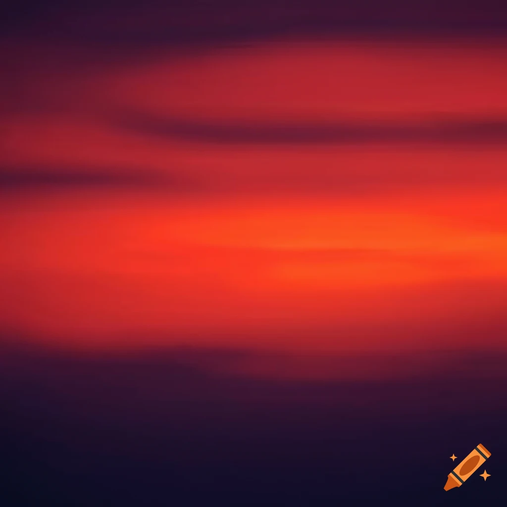 Vibrant red and orange sky