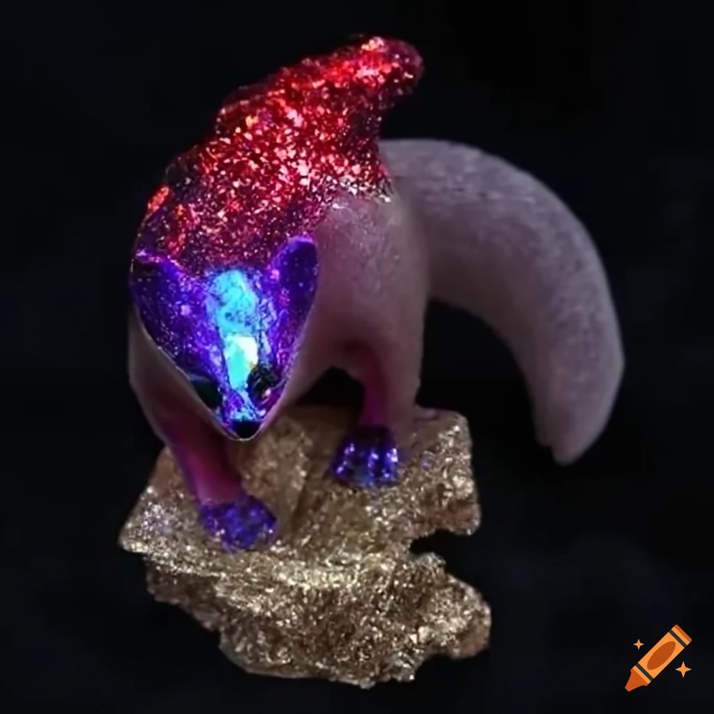 Amethyst sculpture shaped like a ferret on Craiyon