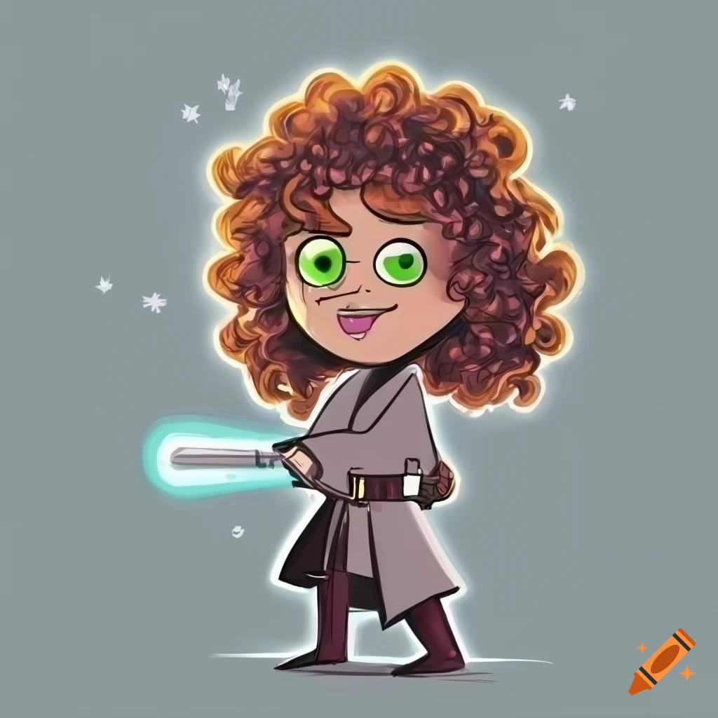 Chibi character with red lightsaber on Craiyon