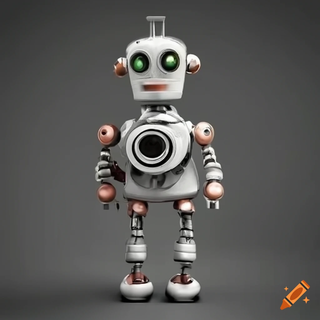Digital art of a funny robot made of ball bearings on Craiyon