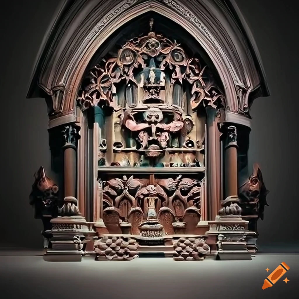 Stunning architectural stave carving artwork on Craiyon