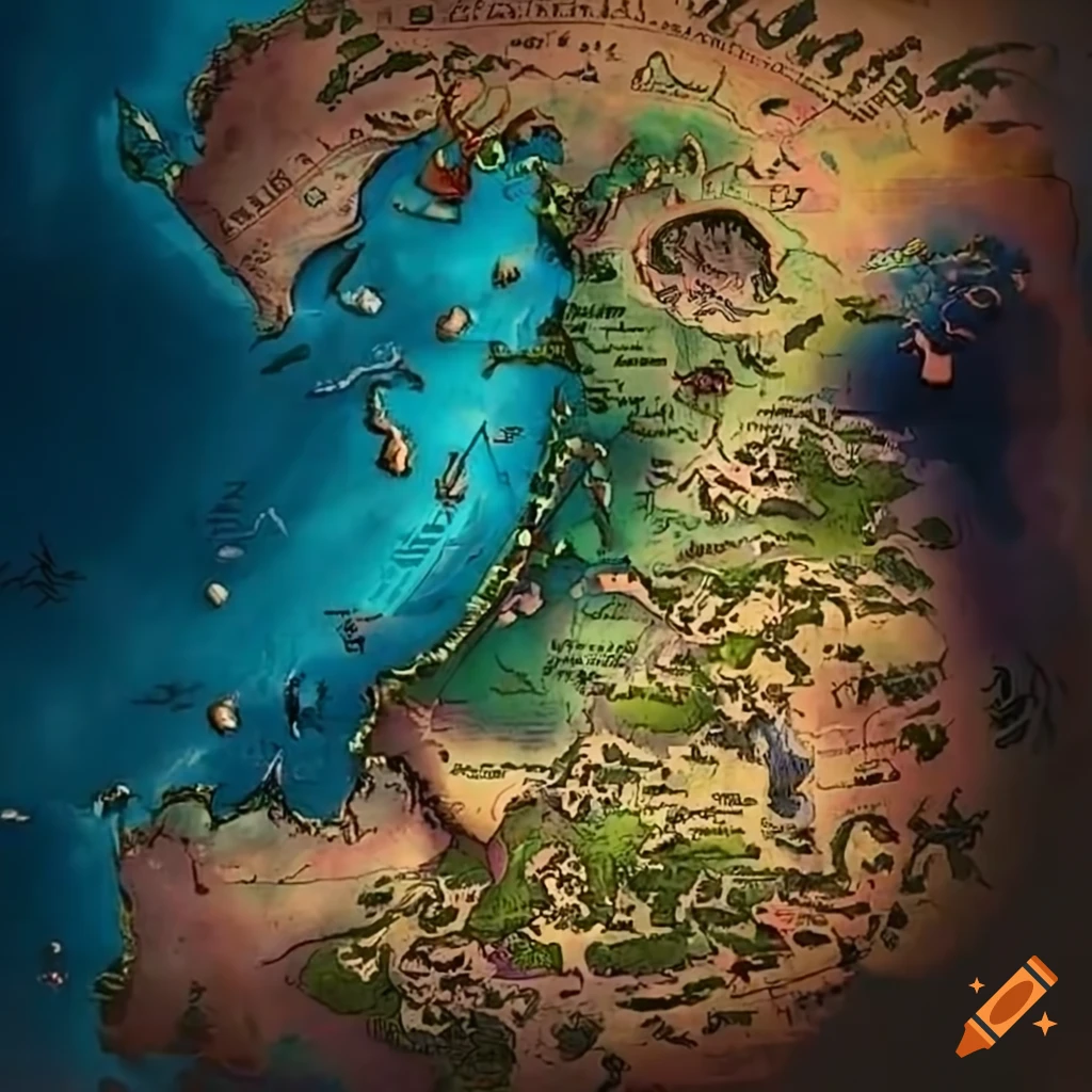 Detailed fantasy map of aquablamia (fantasy alabama) on Craiyon
