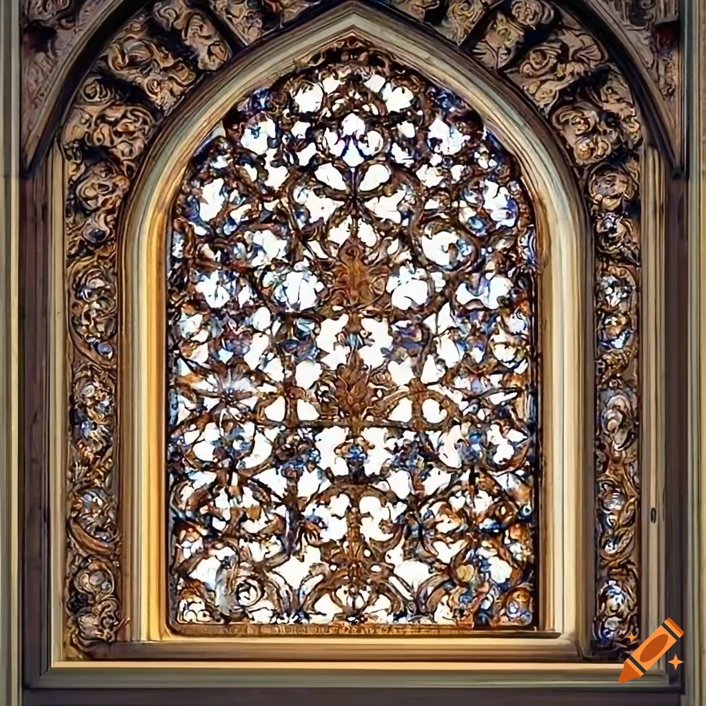Baroque gothic window with Islamic art ornaments on Craiyon