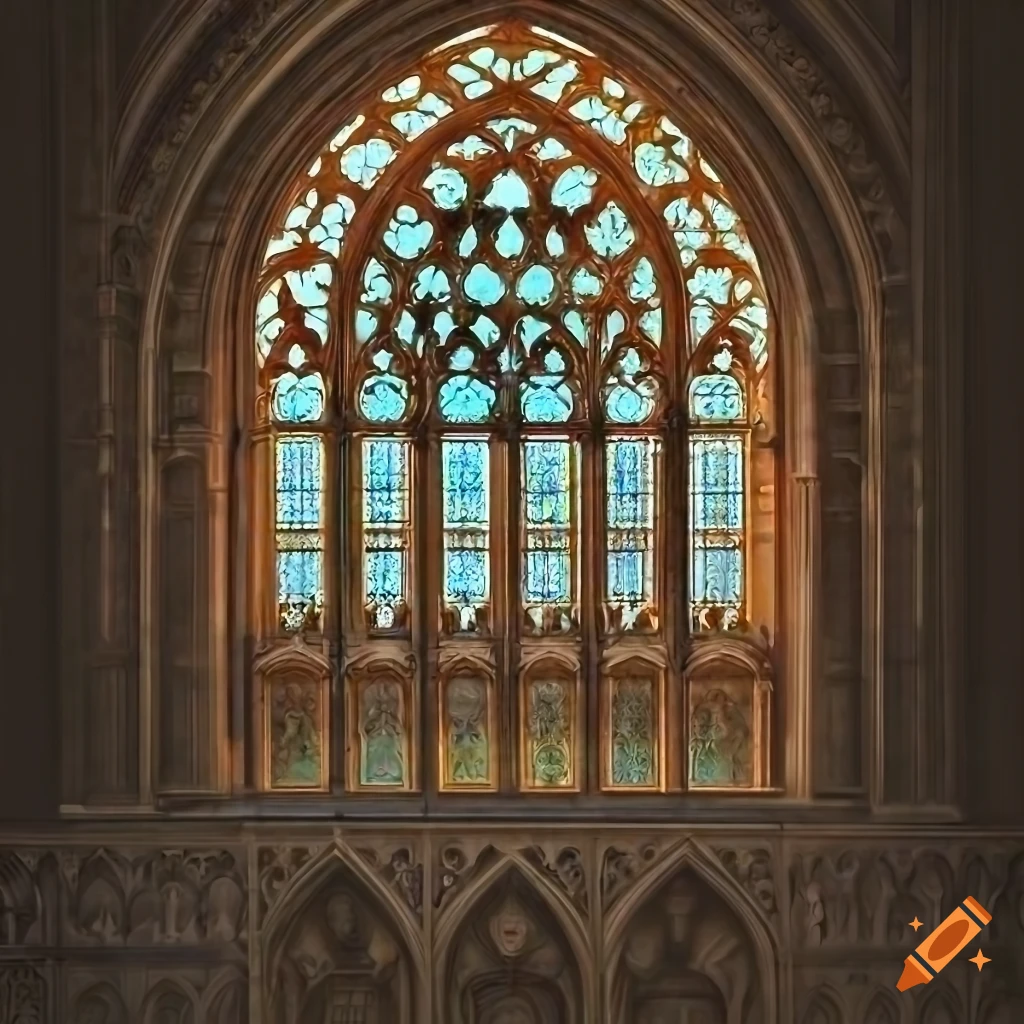 Baroque gothic window with islamic art ornaments on Craiyon