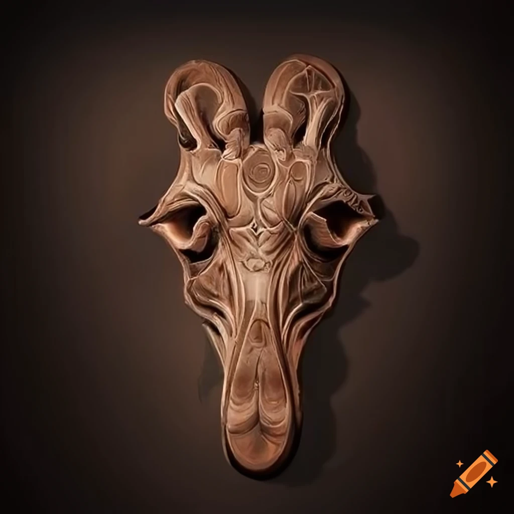 Swirled architectural stave carving artwork