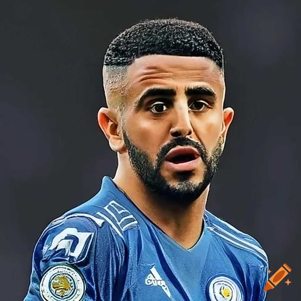 Professional football player riyad mahrez on Craiyon