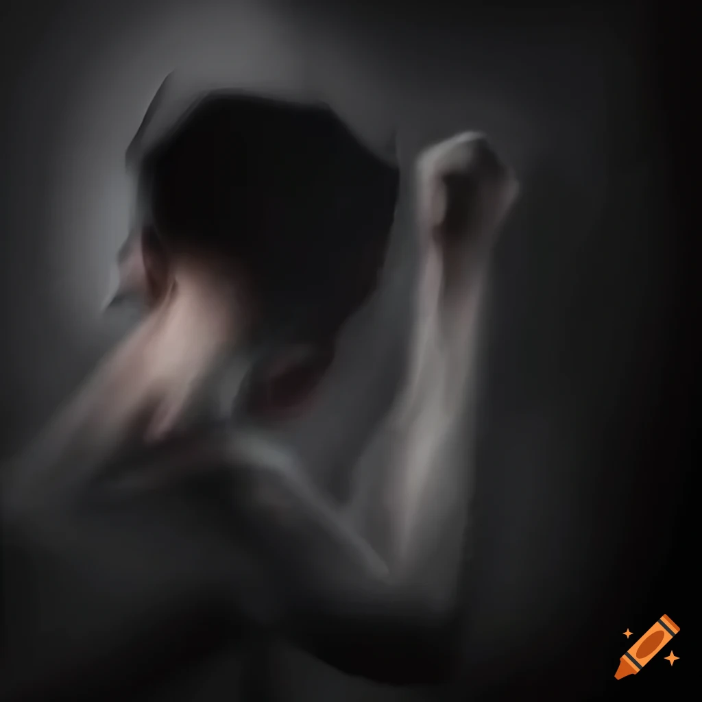 Abstract painting of a screaming man