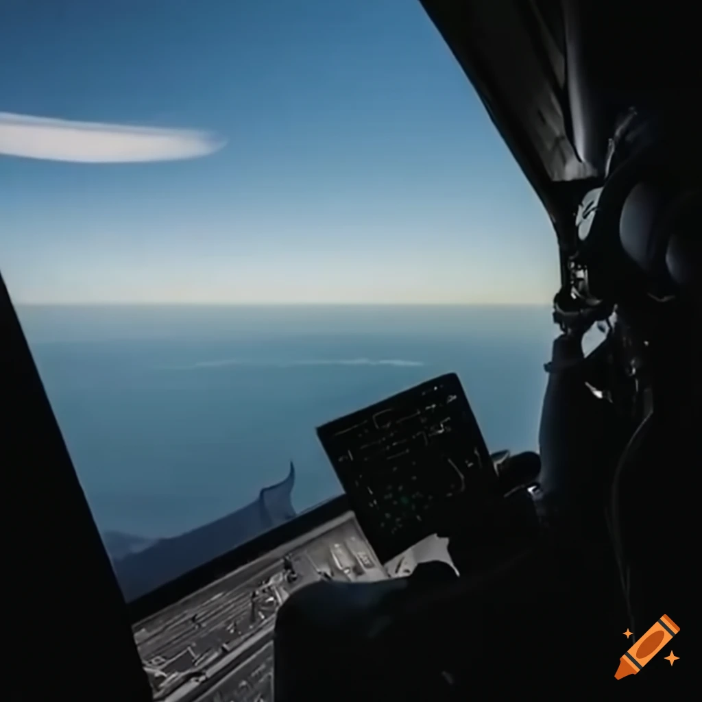 Captivating view from the cockpit of a pilot on Craiyon