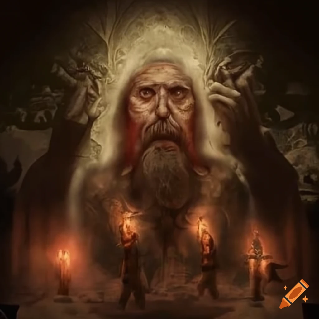 Image depicting Druids performing a ritual on Craiyon