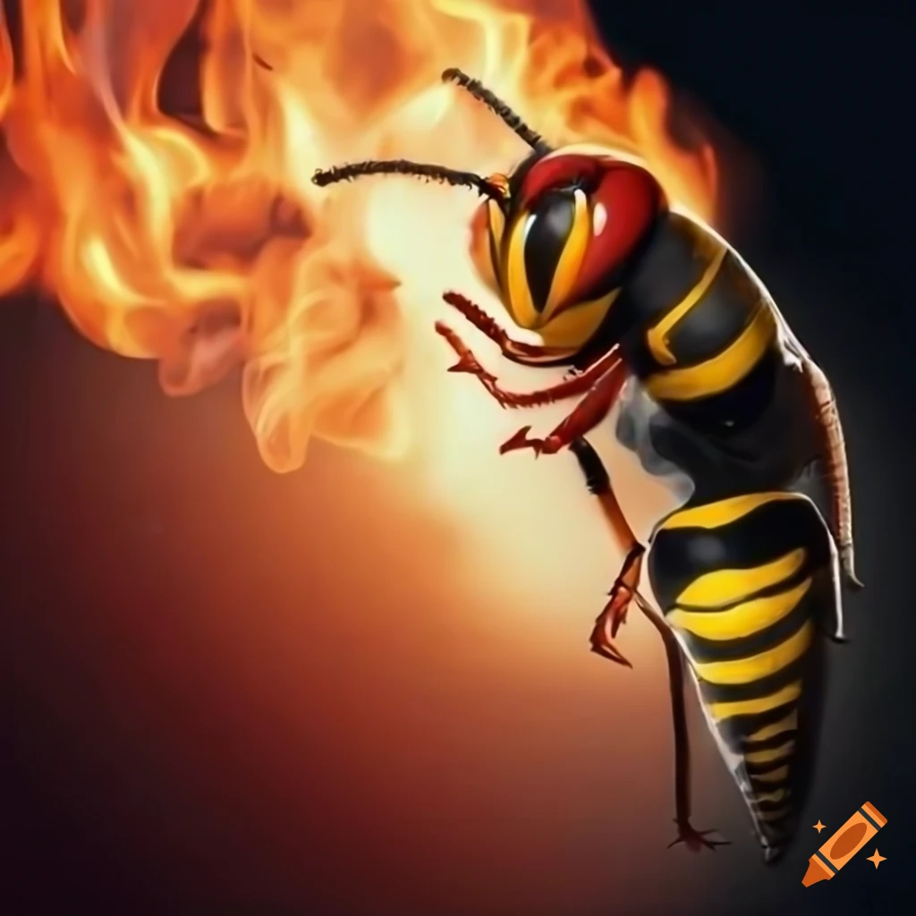 Mutant hornet with dragonfly wings and spider eyes on Craiyon