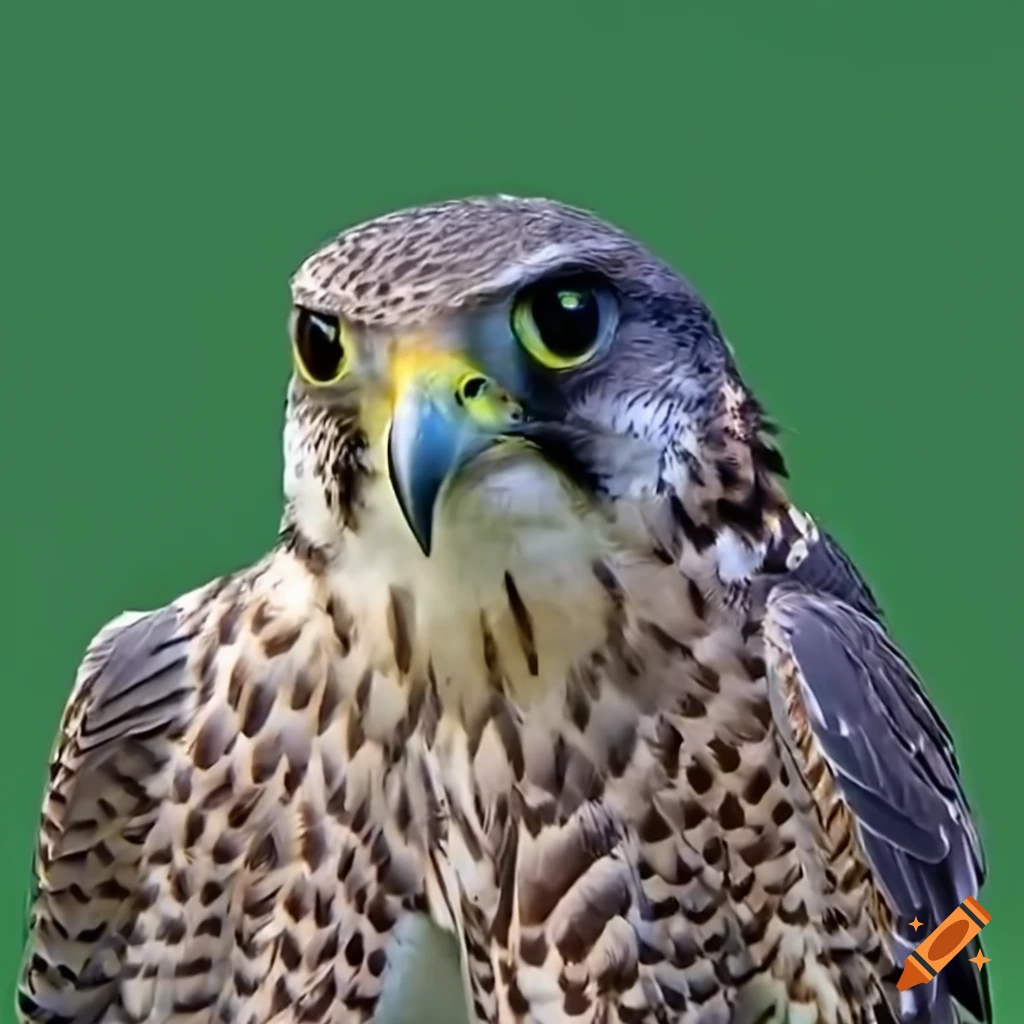 Falcon wearing earmuffs in flight on Craiyon