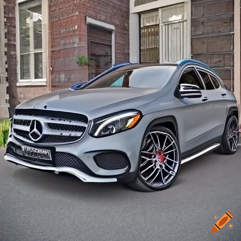 Sleek gray mercedes gla with 24 inch magnezium rims on Craiyon