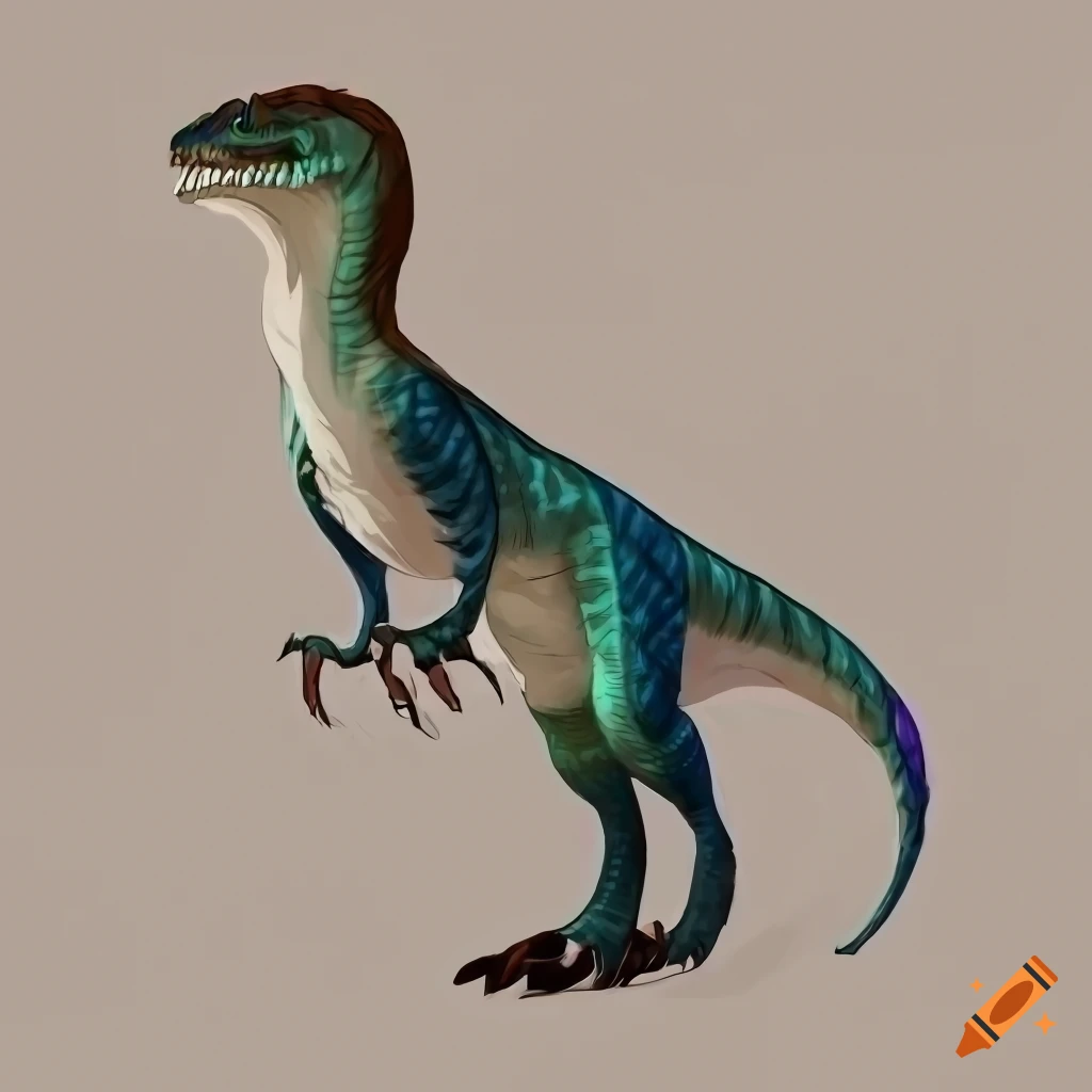 Red skinny anxious raptor with scraggly, broken feathers in a simple 2d ...