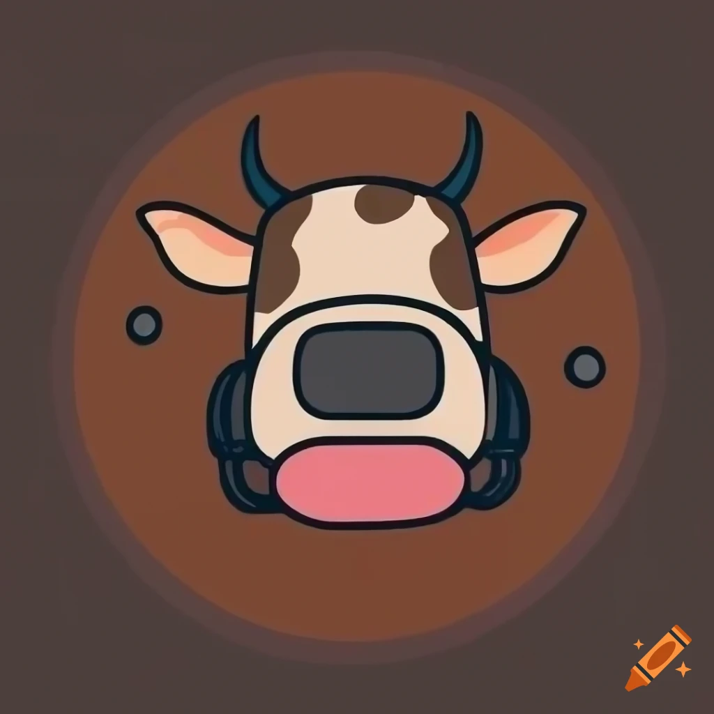 Lofi cow icon with virtual reality headset on Craiyon