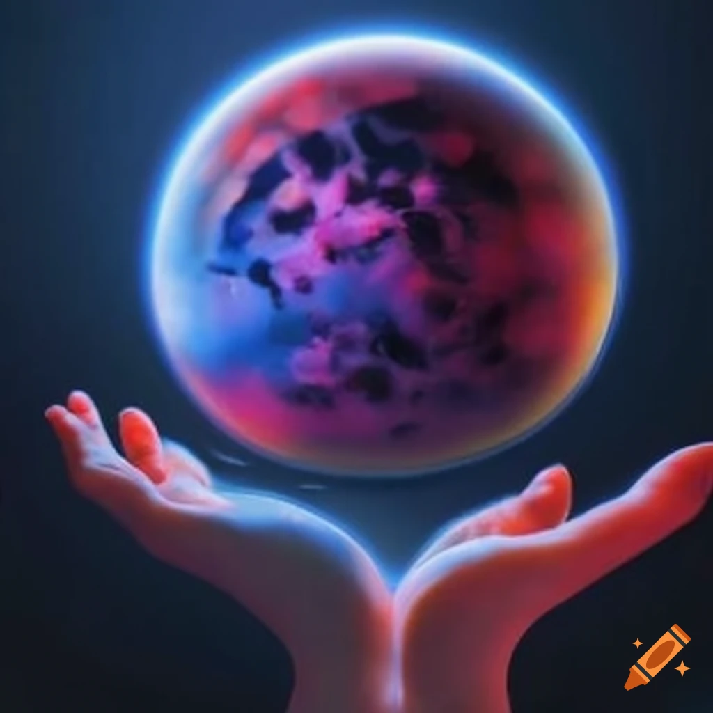 Image of a glowing magic ball on Craiyon