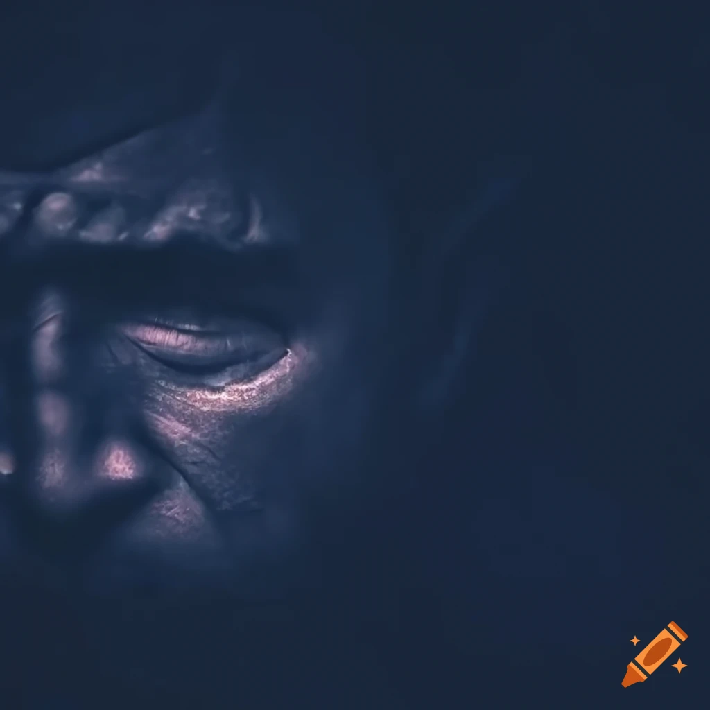 Portrait of a sad man on Craiyon