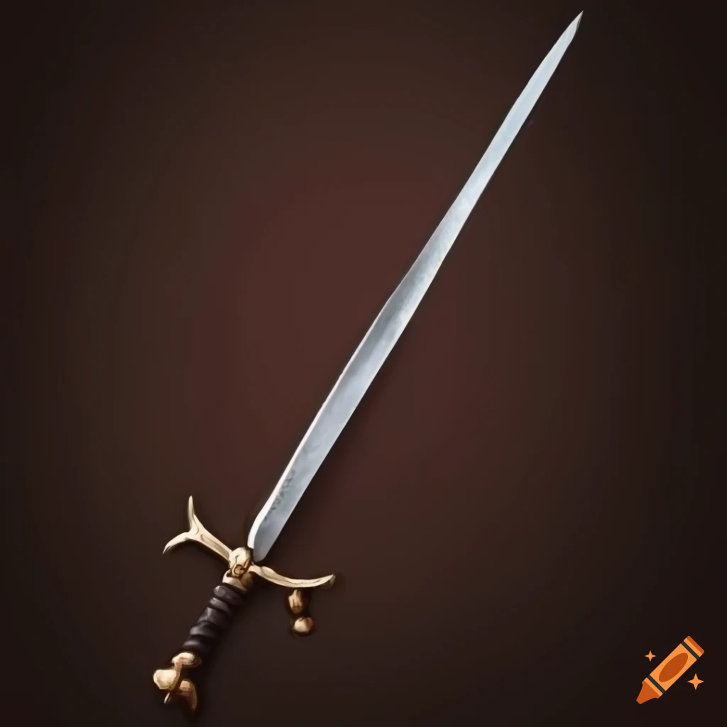 Top-down view of a long sword