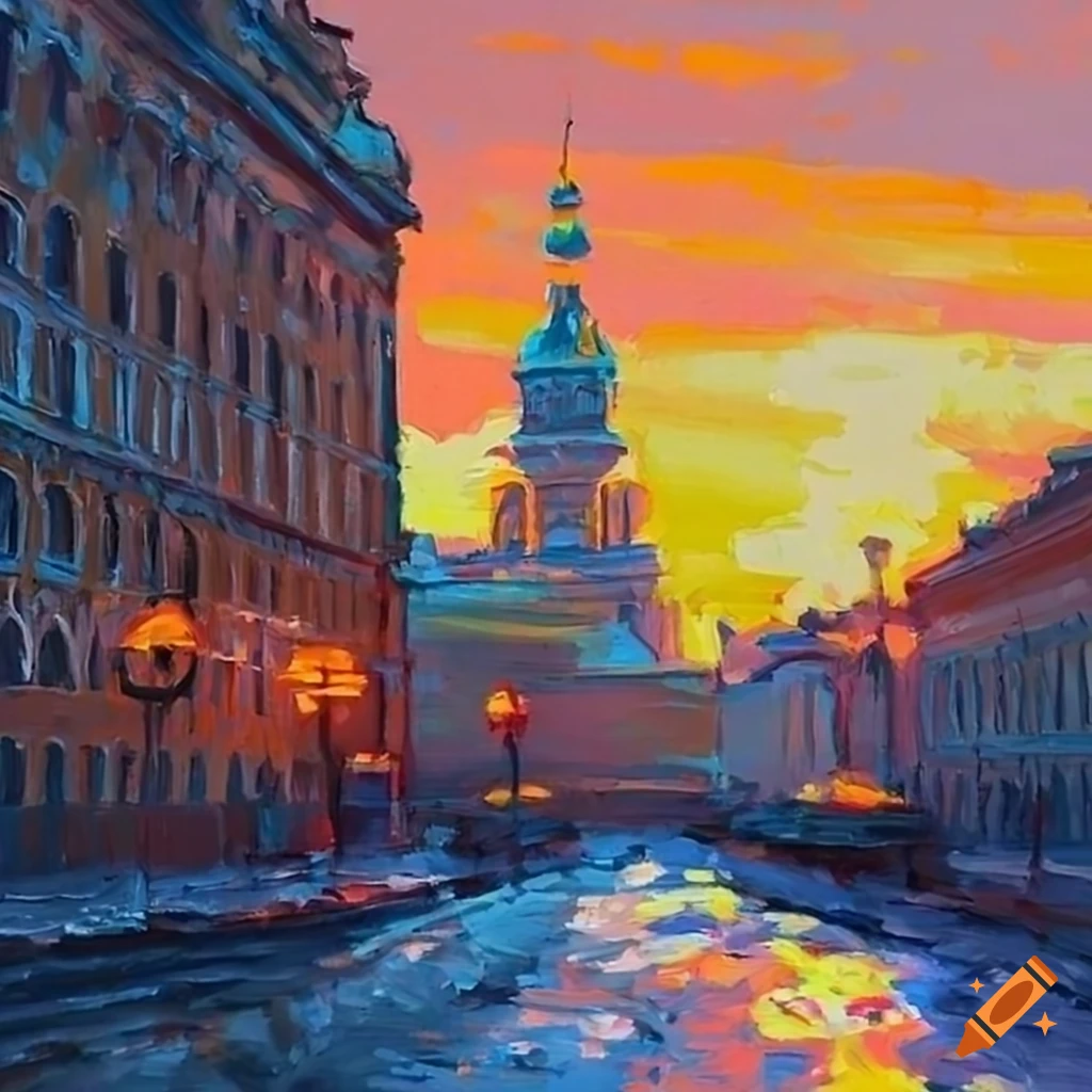 Gothic architecture city painting in impressionism style on Craiyon