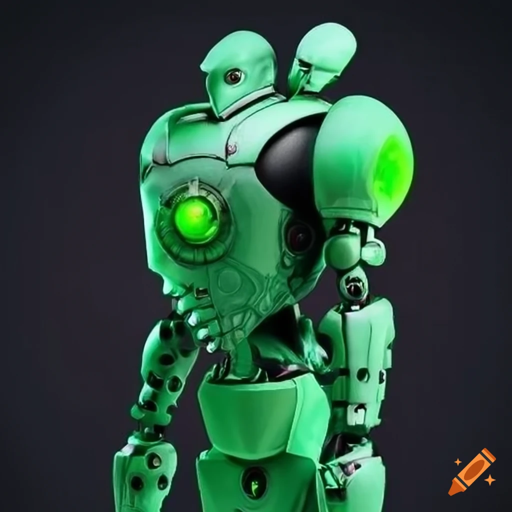 Green vampire robot on Craiyon