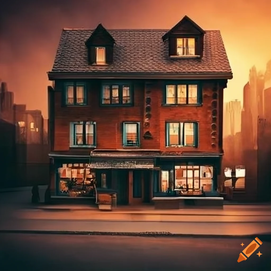 Coffee-themed houses with beautiful exterior design on Craiyon