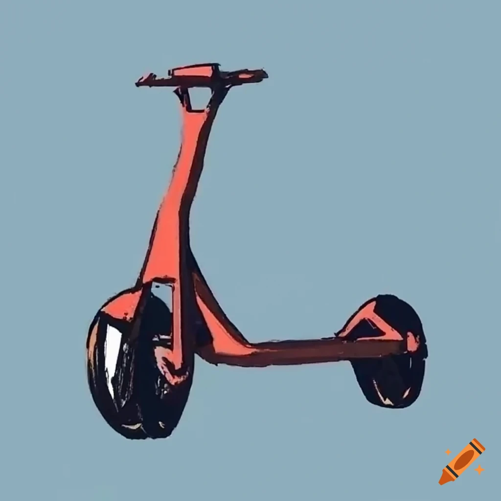 Drawing of an electric scooter in kenneth noland style