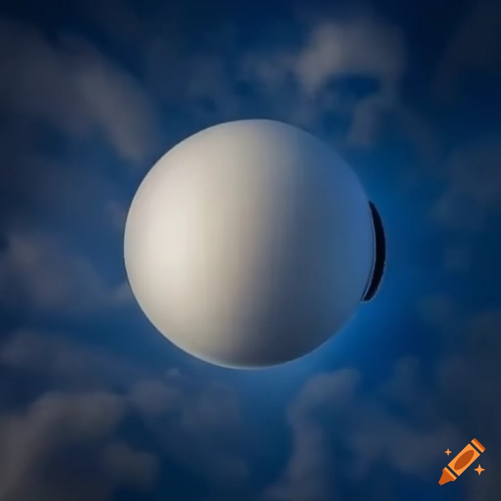 Metallic ufo in white clouds