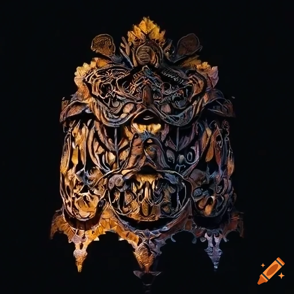 Prismatic Woven 'Architectural Stave carving' style metal moth artwork ...