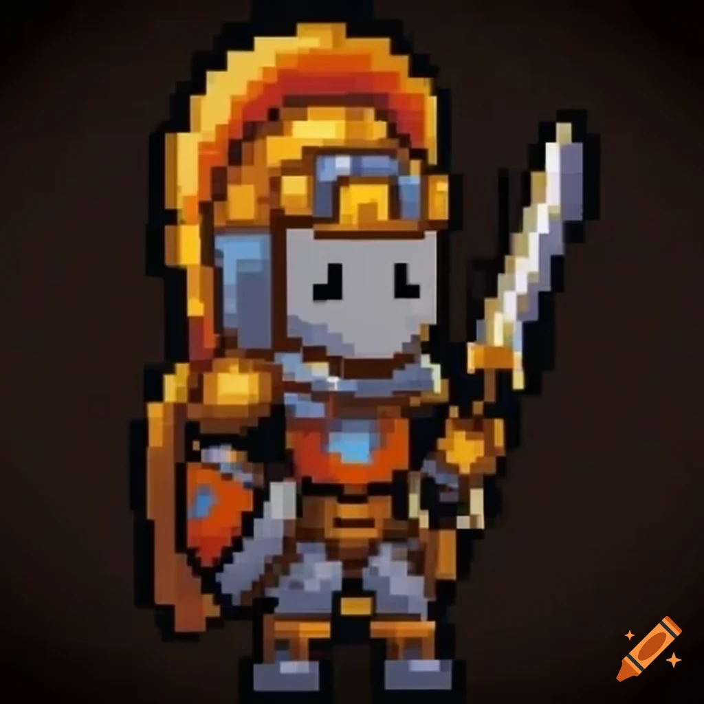 8bit knight character on Craiyon