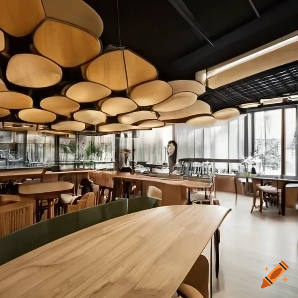 Modern university cafe with innovative interior design on Craiyon