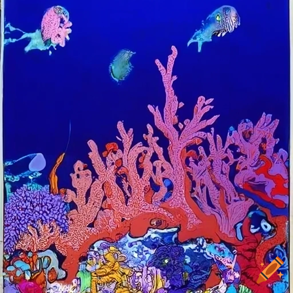 Chiho aoshima's artwork of fiery cross reef on Craiyon
