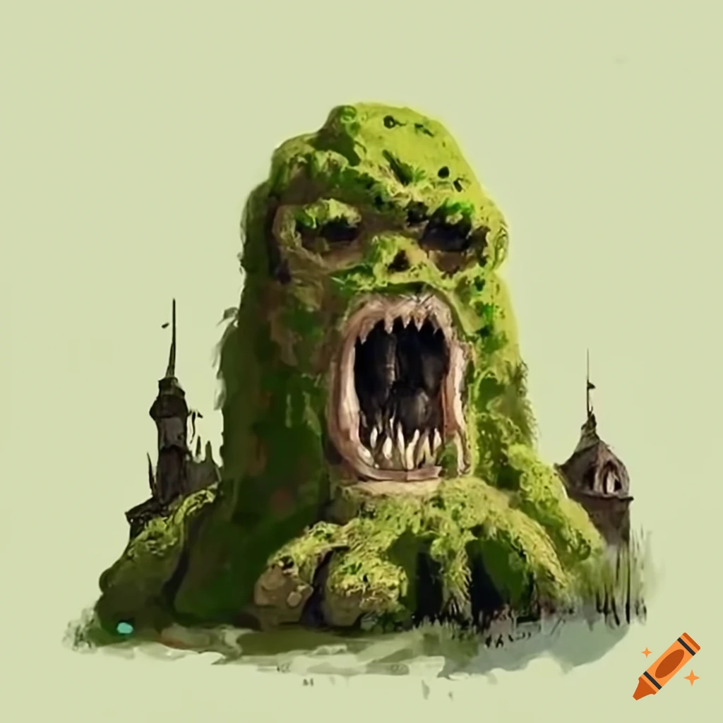 Watercolor drawing of a monster plant on white paper on Craiyon