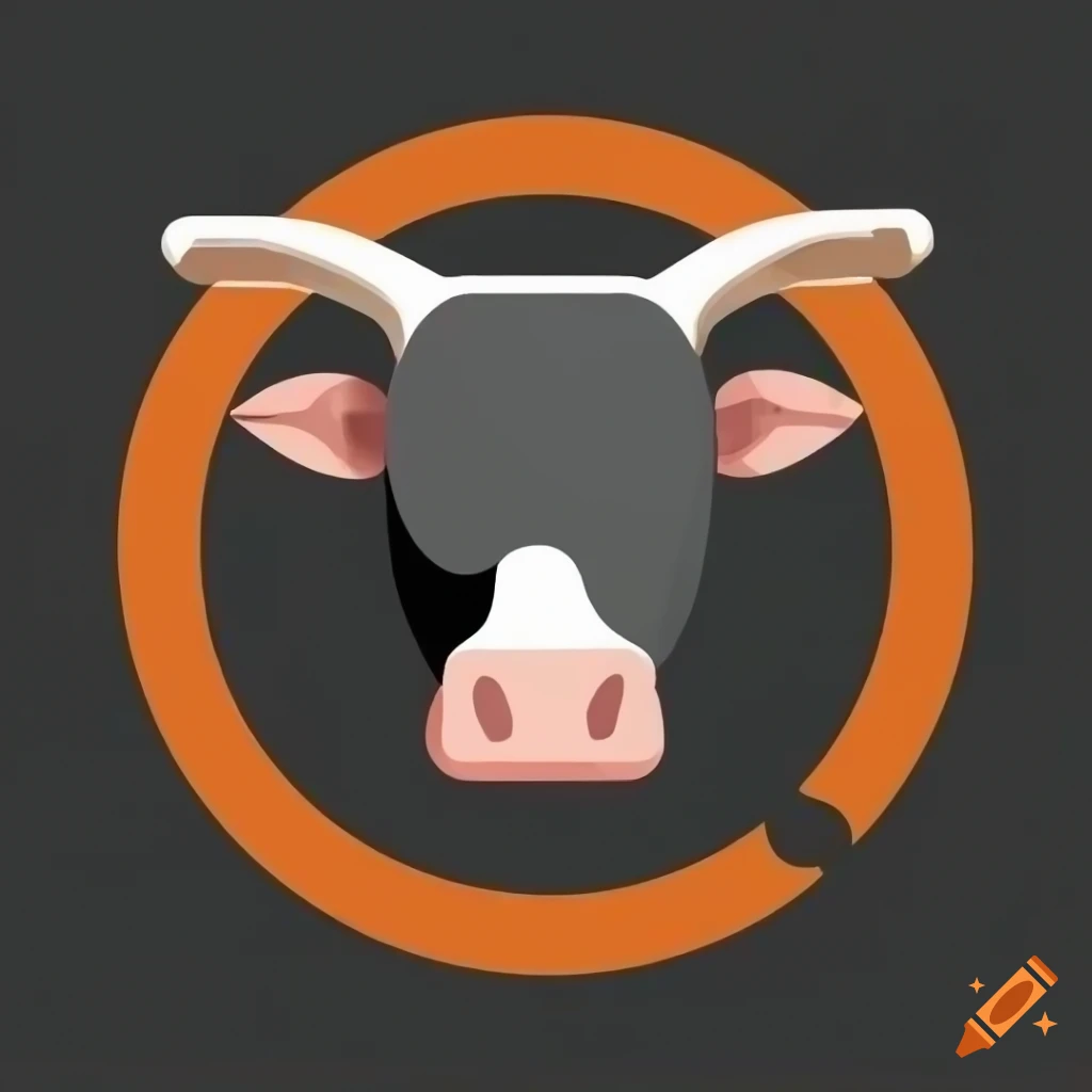 Circular vr icon of a cow with closed eyes and headset