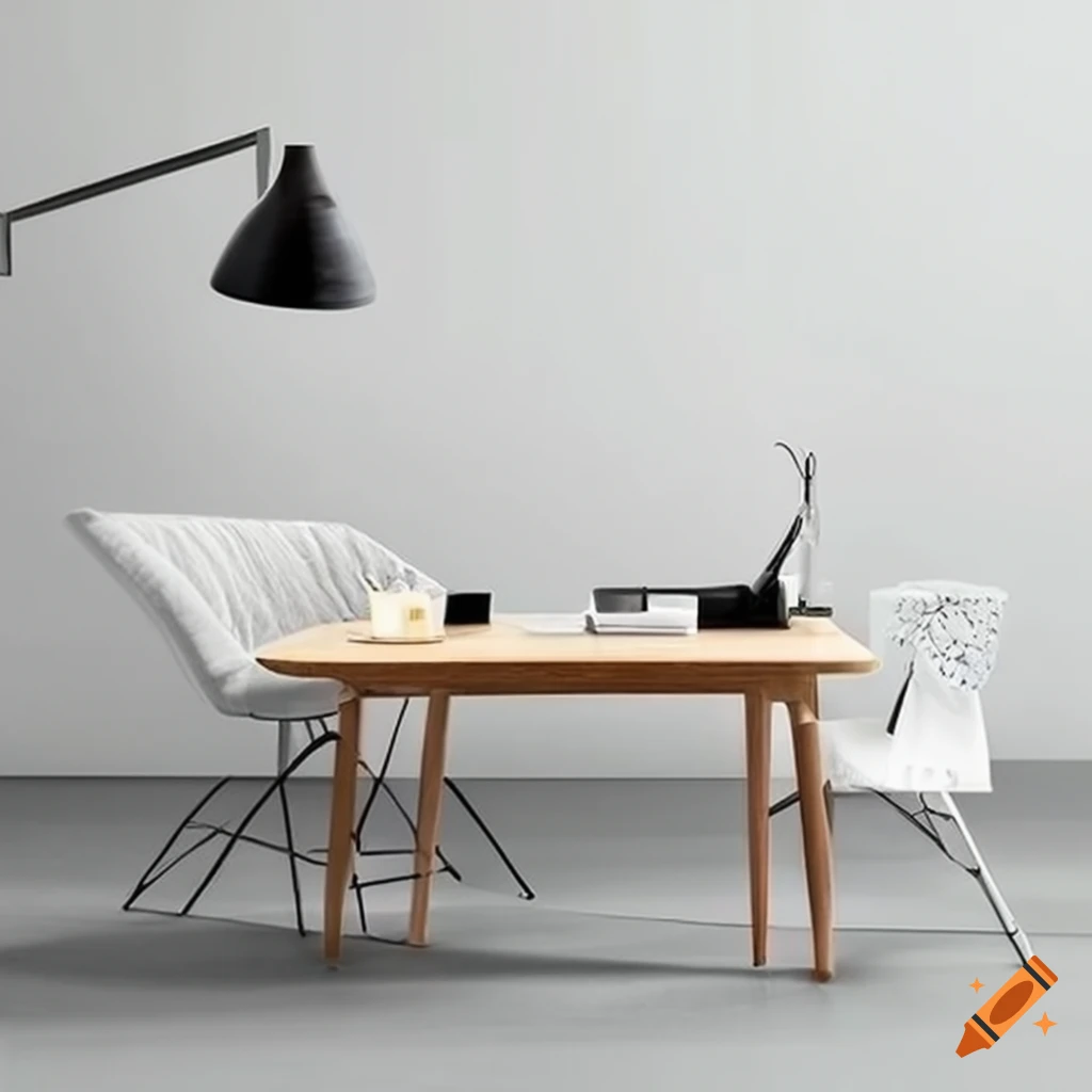 Modern office table made of marble on Craiyon