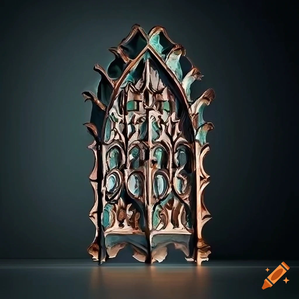 High-definition metal carving with variegated motif on Craiyon