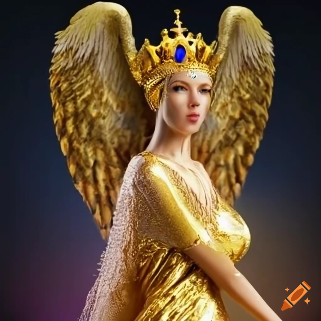 Vibrant gold queen angel fish on Craiyon