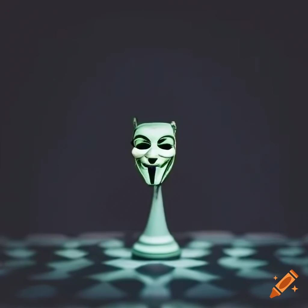 Chess board with anonymous mask pieces
