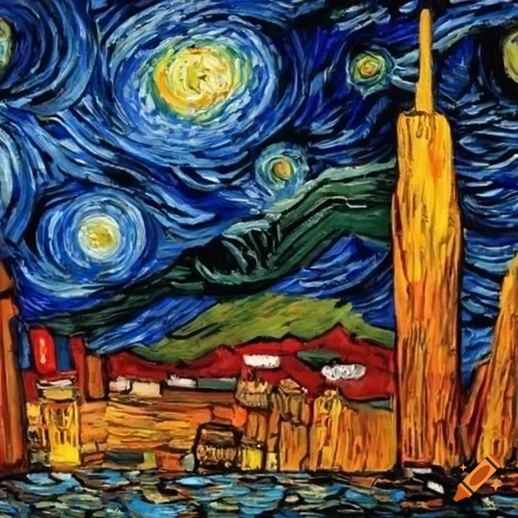 Van gogh style depiction of las vegas strip on Craiyon