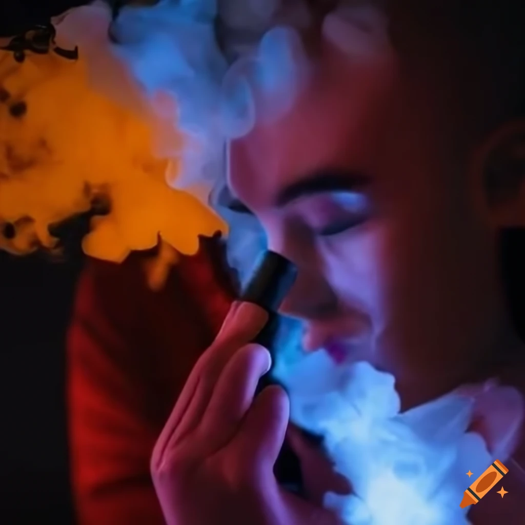 Colorful vape liquid in an anime-inspired design on Craiyon