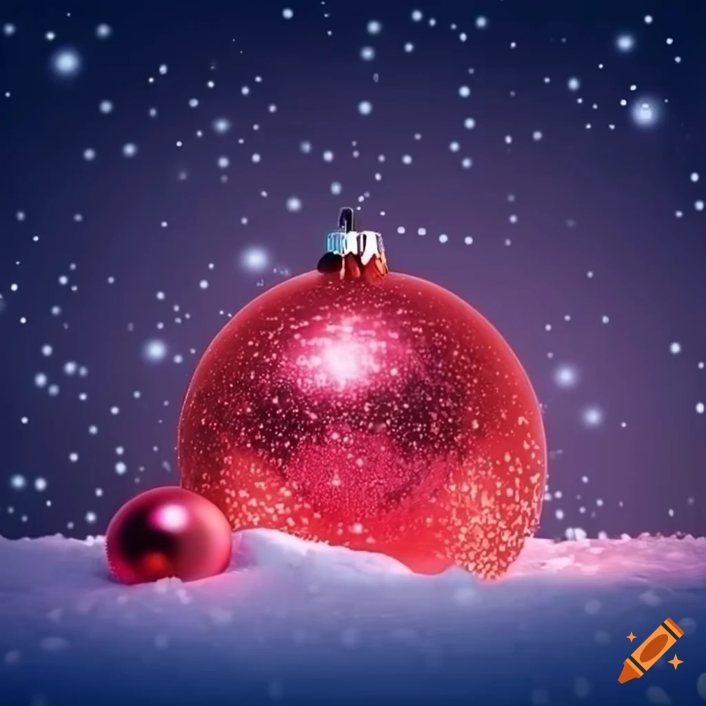 Snowy christmas card with ball bearings and greetings on Craiyon