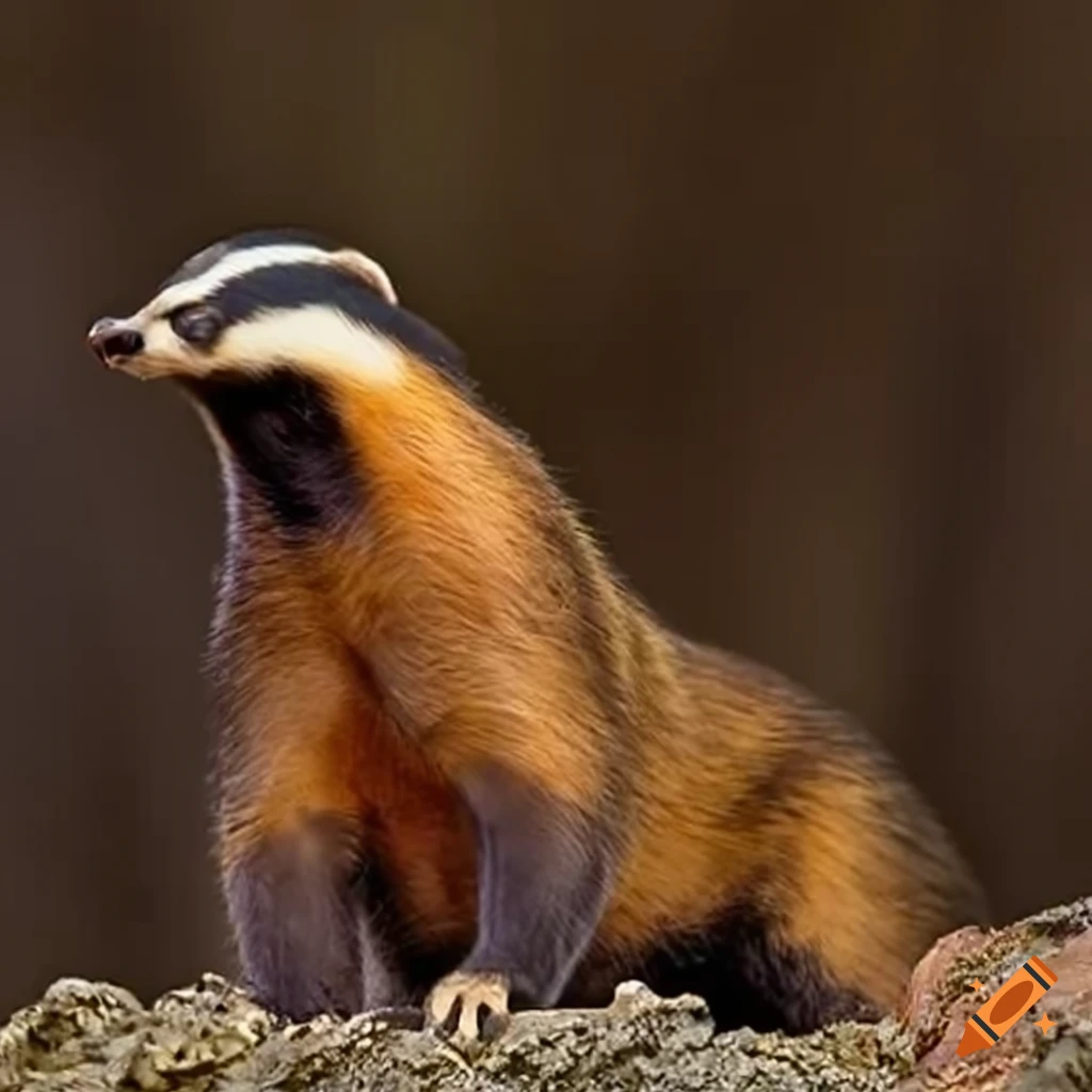 Badger in a japanese forest in the style of okiyo-e on Craiyon